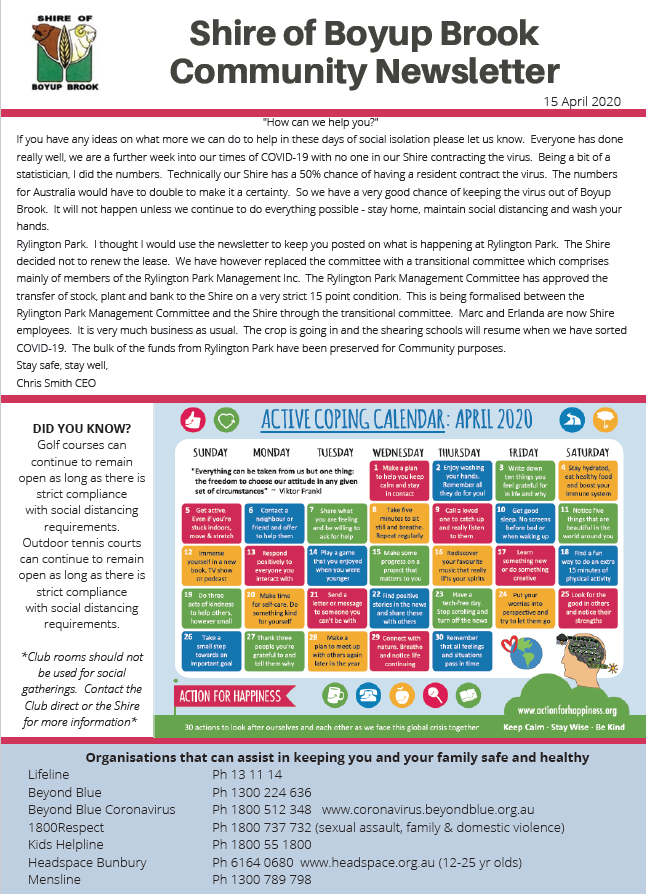 News Story - Community Newsletter » Boyup Brook