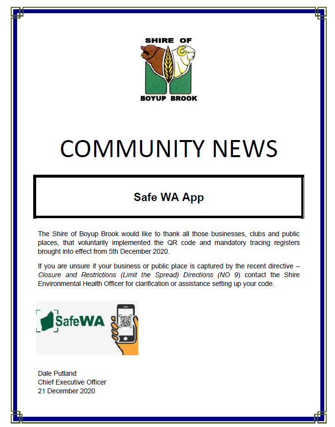 News Story - Safe WA App » Boyup Brook