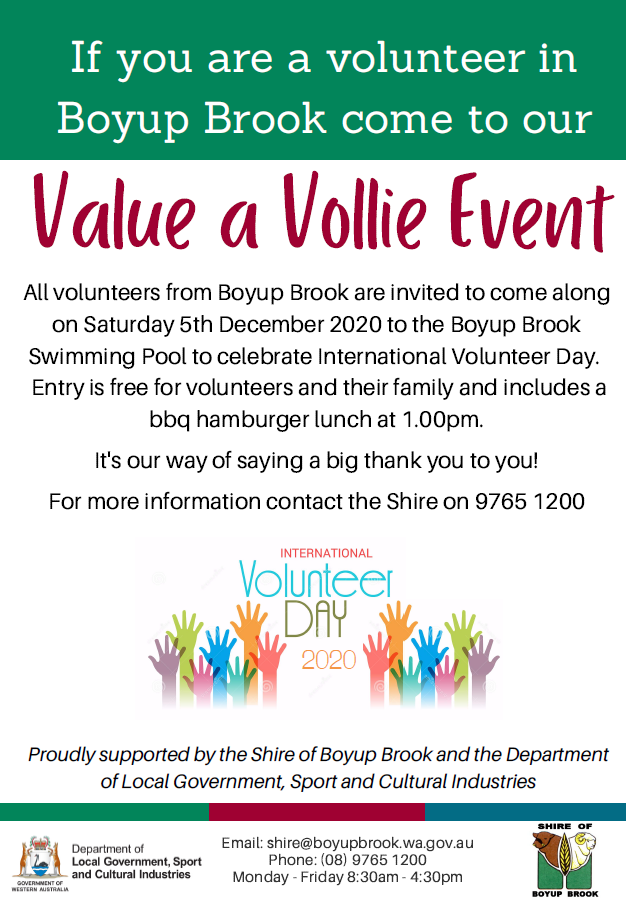 News Story - Value a Vollie Event » Boyup Brook