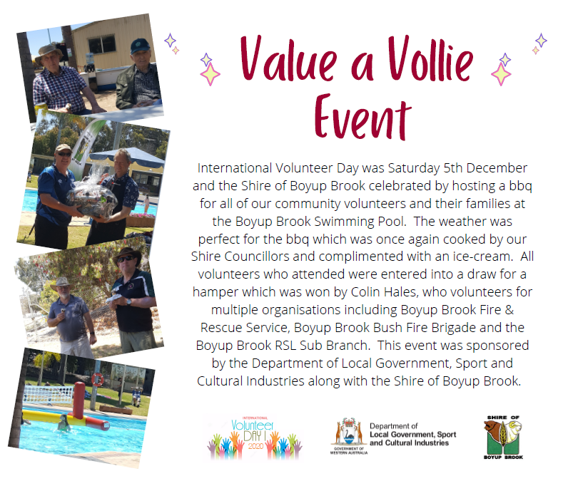 News Story - Value a Vollie Event » Boyup Brook