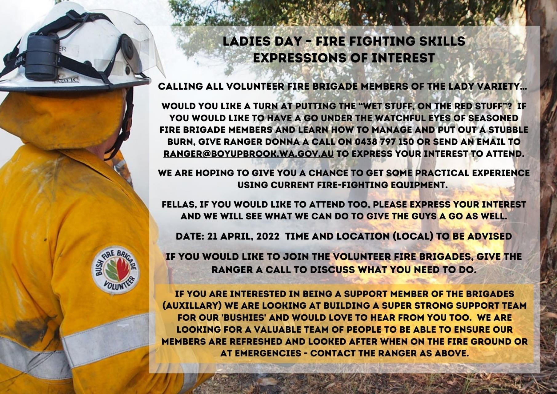 News Story - Ladies Day - Fire Fighting Skills » Boyup Brook