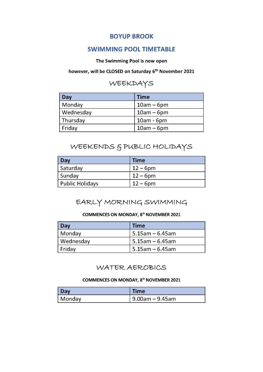 News Story - The Boyup Brook Swimming Pool is now OPEN » Boyup Brook