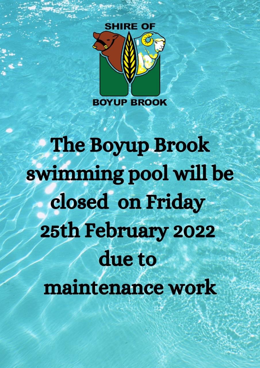 News Story - Swimming Pool closed » Boyup Brook